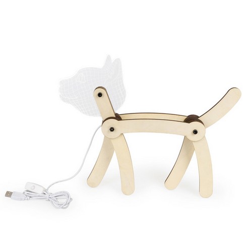 Lampe chat articulée en bois - Toutenchat